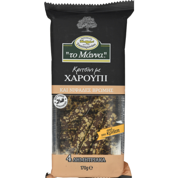 Κριτσίνια ΤΟ ΜΑΝΝΑ με χαρούπι & βρώμη 170gr