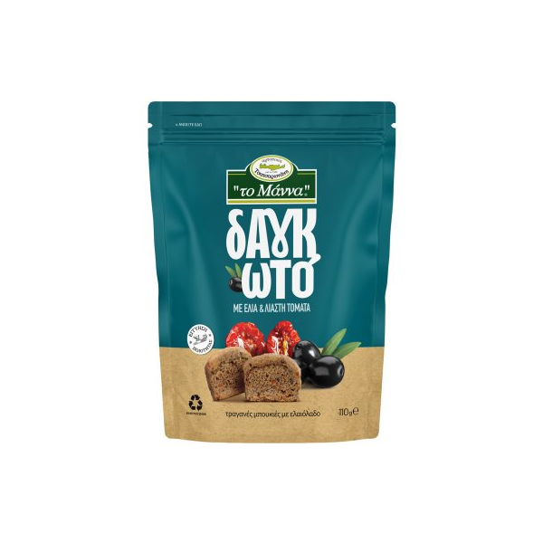 Παξιμάδι ΤΟ ΜΑΝΝΑ δαγκωτό με ελιά & λιαστή ντομάτα 110gr