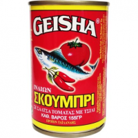 Σκουμπρί GEISHA σε σάλτσα τομάτας με τσίλι 155gr