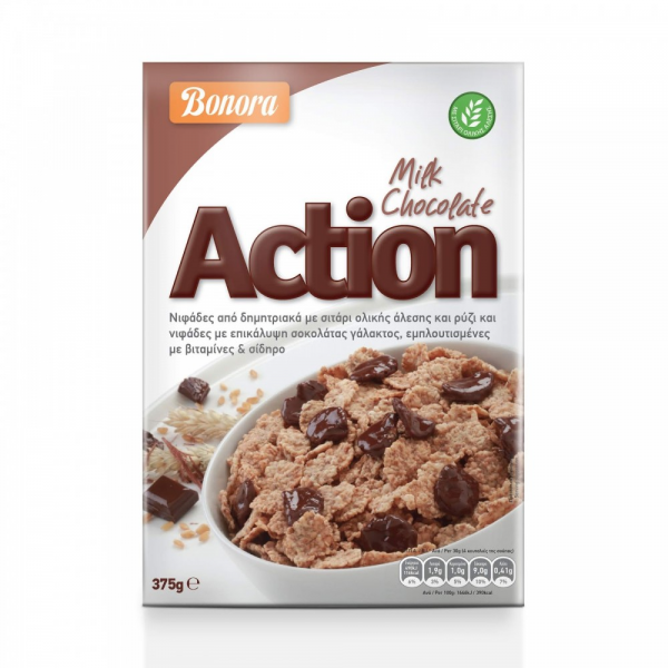 Δημητριακά BONORA Action Milk Chocolate 375g