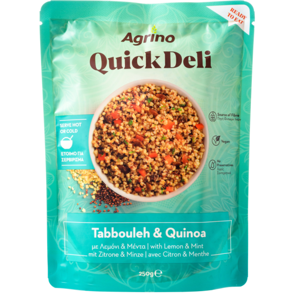 Ταμπουλέ & Κινόα AGRINO quick deli με λεμόνι & μέντα 250gr