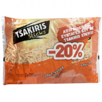 Πατατάκια TSAKIRIS sticks αλάτι 2x130gr (-20%)